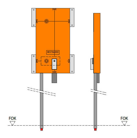 Polysan - PO-Montagebox - Waschmaschine TKB DN-20-L, UP-Ventil 1/2'' links, HL405