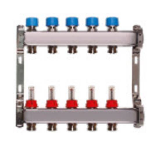 Polysan - Edelstahl-Verteiler mit Topmeter, 7-fach